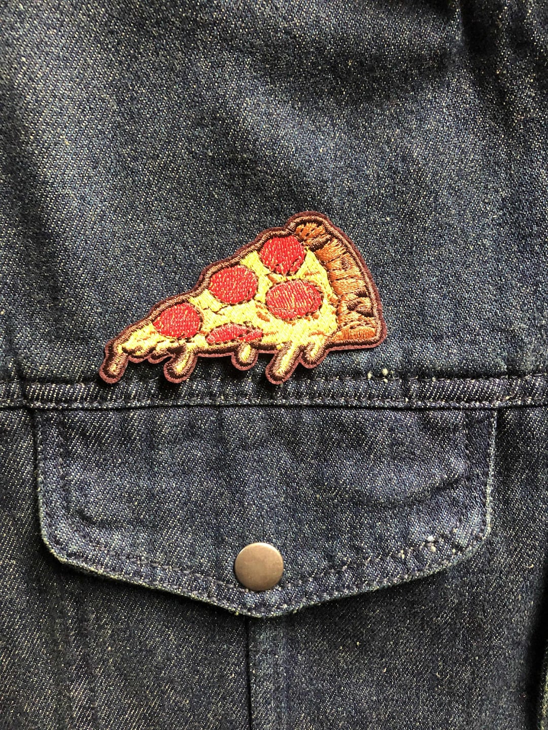 Cheesy Pepperoni Pizza Patch- Vintage Embroidered (iron/sew On) Foodie Patch - Etsy