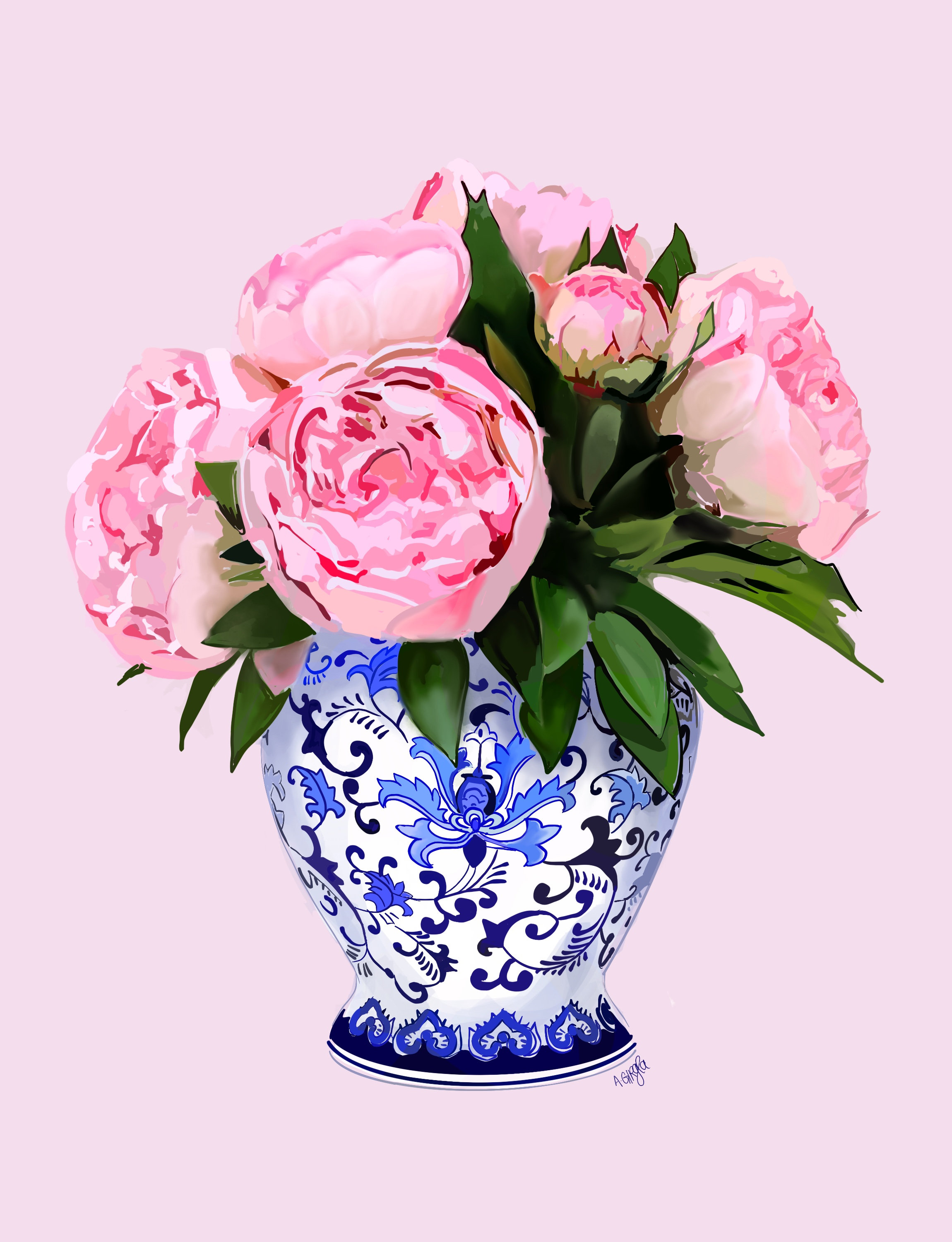 Peonies in a Vase - Digital Download - Etsy