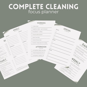 Complete Cleaning Planner, Weekly Cleaning Schedule, Cleaning Checklist ...