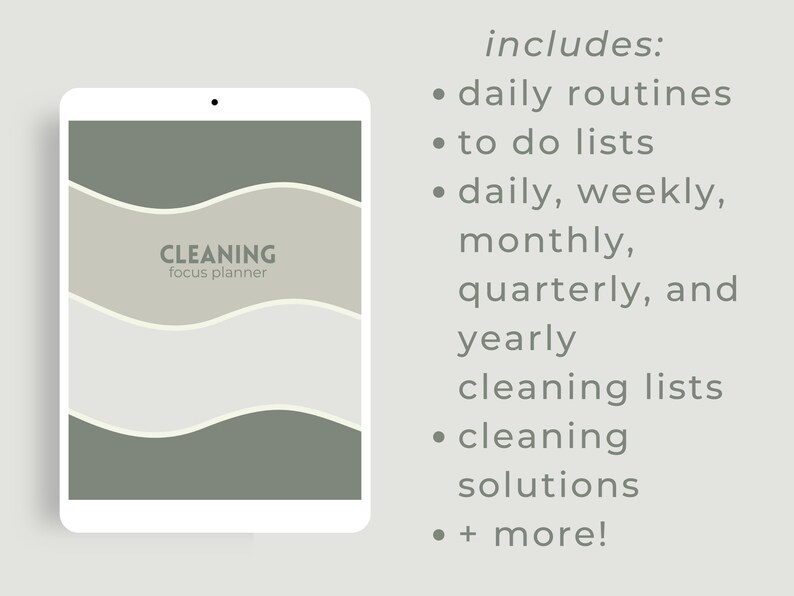 Complete Cleaning Planner, Weekly Cleaning Schedule, Cleaning Checklist ...