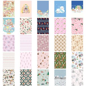 109 Pcs Cartoony Christmas Patterns Wall Collage Kit Aesthetic Holiday ...