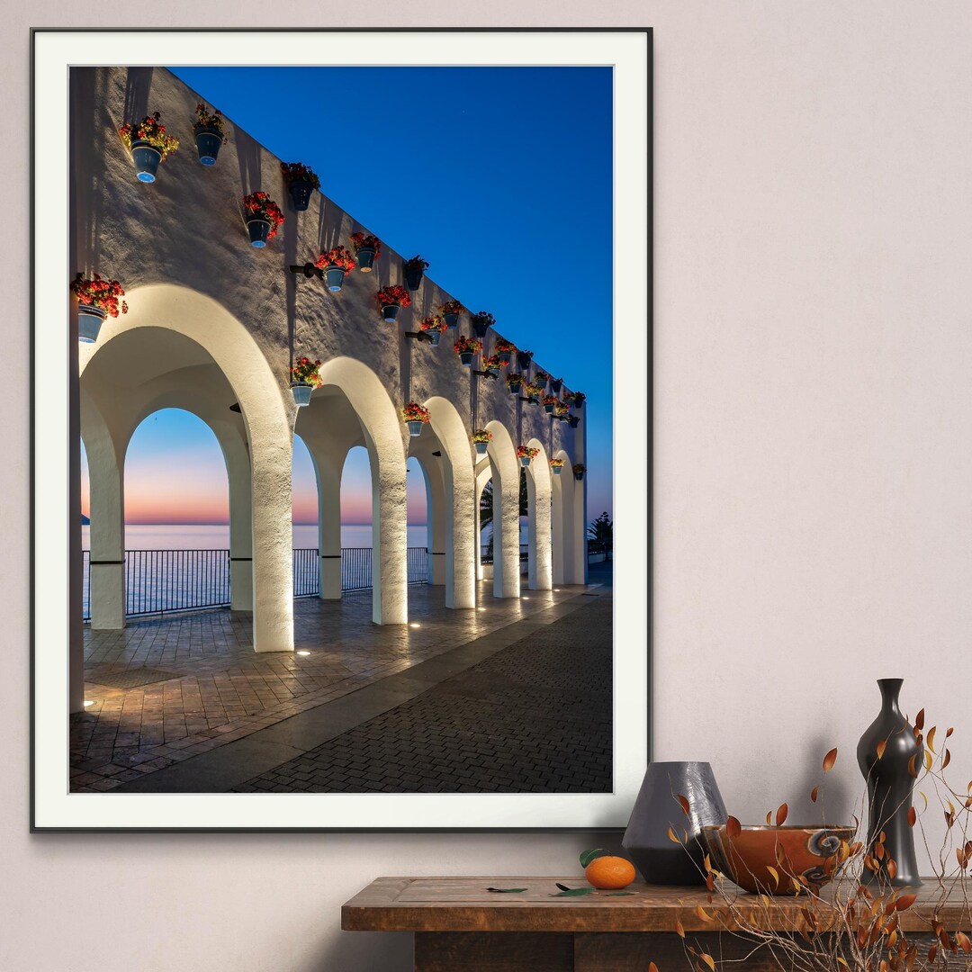 Printable Nerja Spain Photography Poster - Balcon De Europa Arches ...