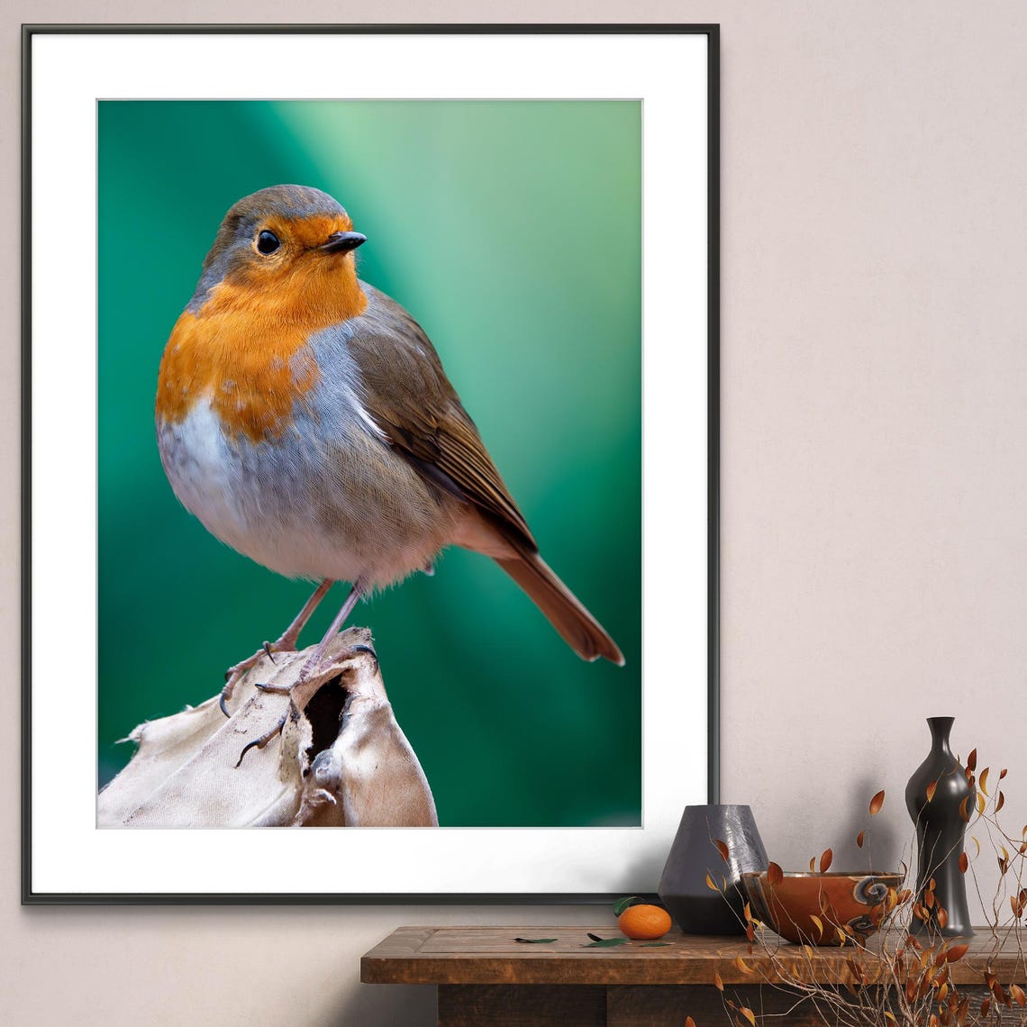 Printable Nature Poster - Robin Redbreast - Digital Download Wall Art ...