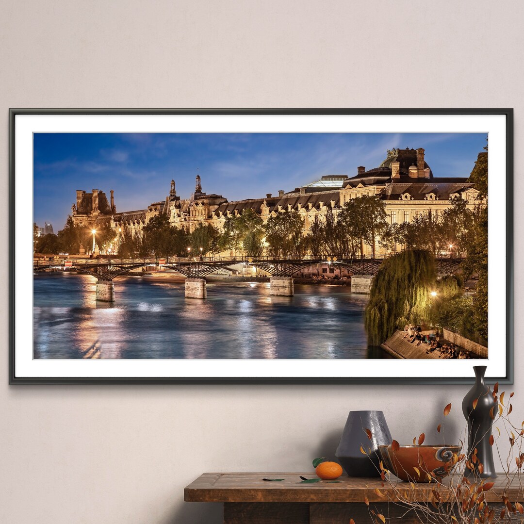 Printable Paris France Photography Poster - Louvre and Pont Des Arts at ...