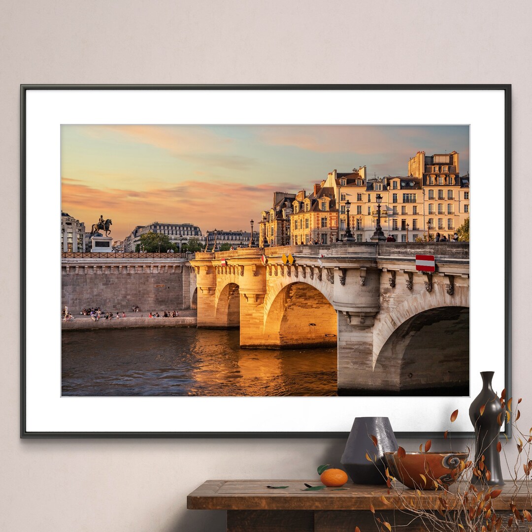 Printable Paris France Photography Poster - Pont Neuf and Seine ...