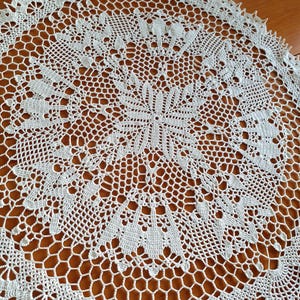 23,6 Inch. Large Round Doily, Cream Doily, Table Decor, Snow Queen ...