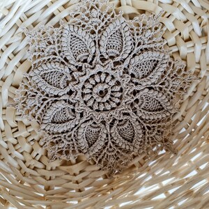 7" Small Textured Doily, Round Doily Crochet, Off-white Doily, Table ...