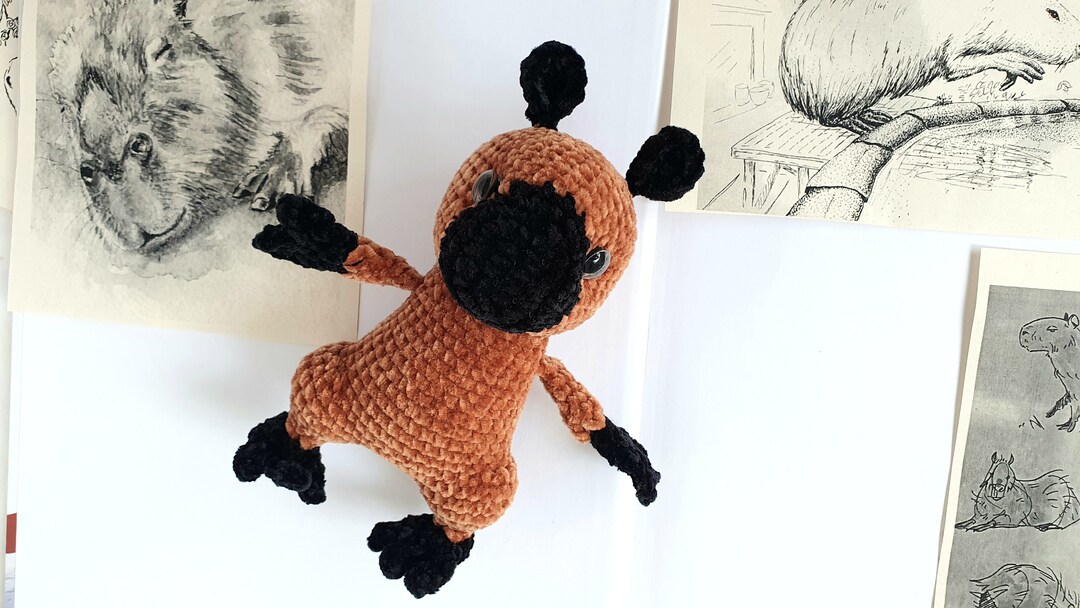 4" Capybara Plush Toy, Amigurumi Capybara, Stuffed Capybara Gift ...