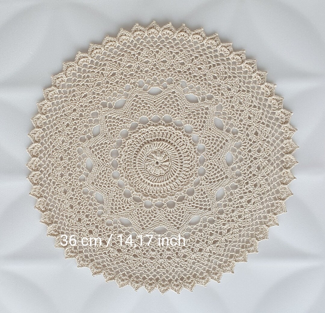 14" Large Round Doily, Table Centerpiece Crochet, Province Style Home ...