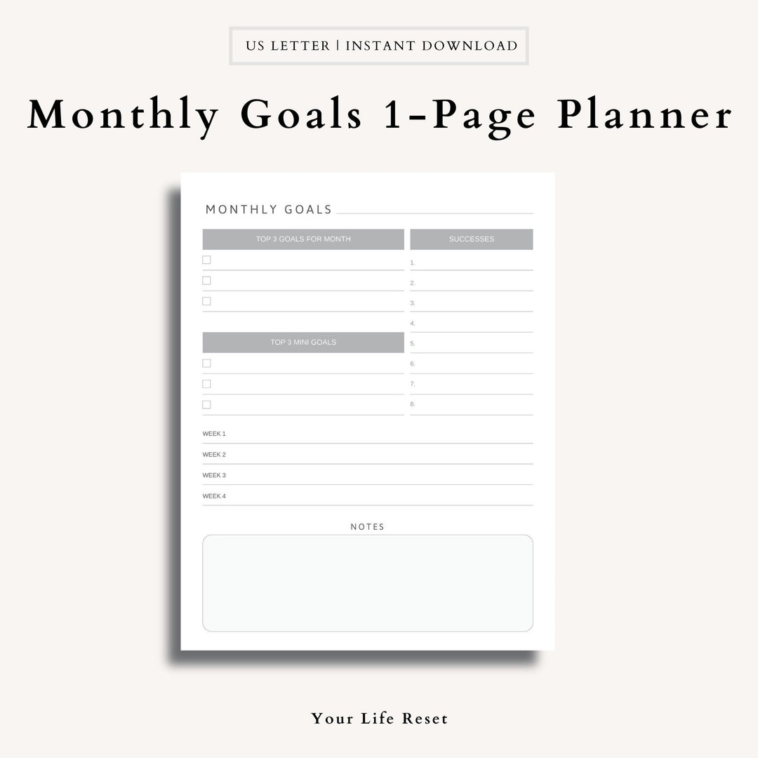 2022 Monthly Planner Printable | Minimalist Monthly Planner Printable ...