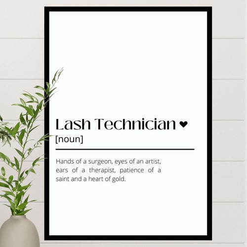 Lash Tech Definition Print Beauty Gift Personalised Lash - Etsy