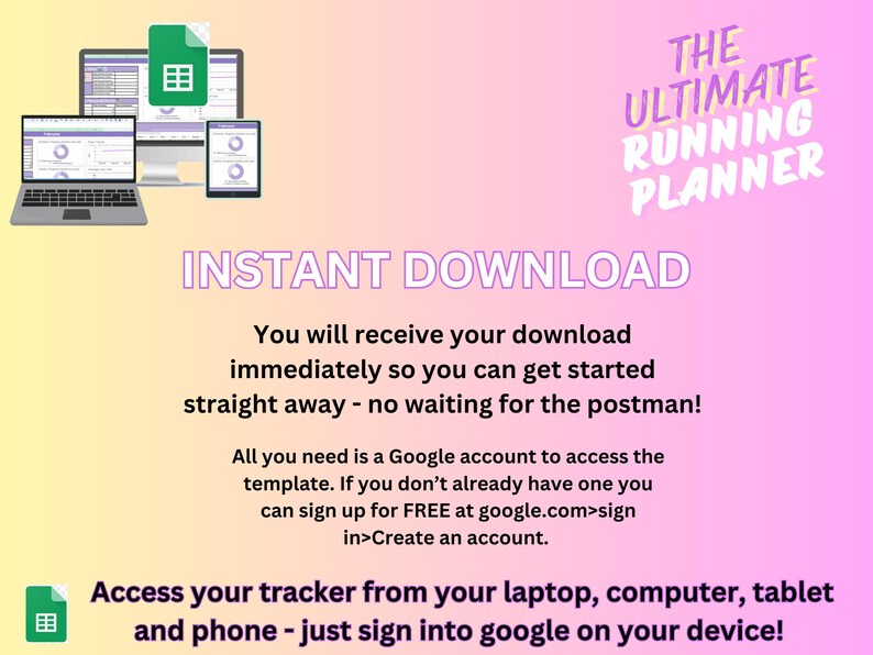 Ultimate Running Planner and Tracker - Google Sheets Spreadsheet/log to ...