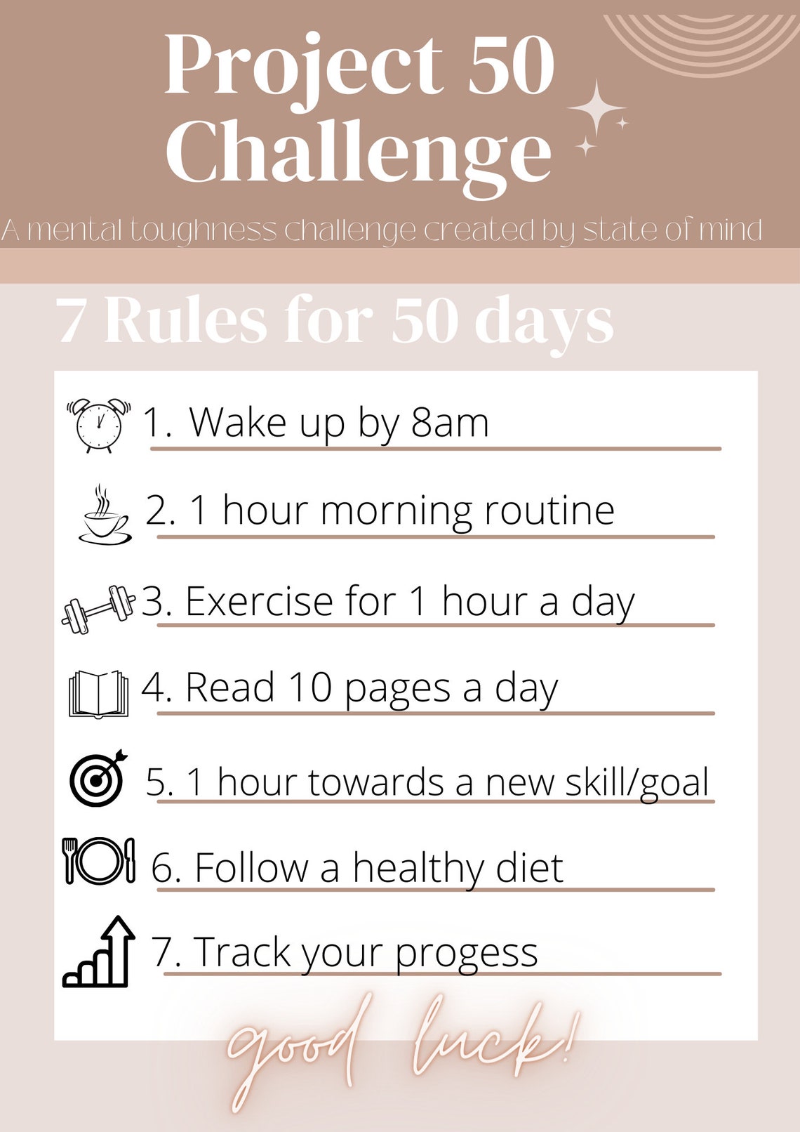Project 50 Lifestyle Challenge Planner/tracker - Etsy UK