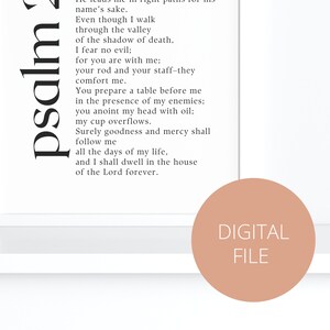 Psalm 23 SVG Wall Art Print, Psalm 23 PNG Printable Art, Psalm 23 Craft ...