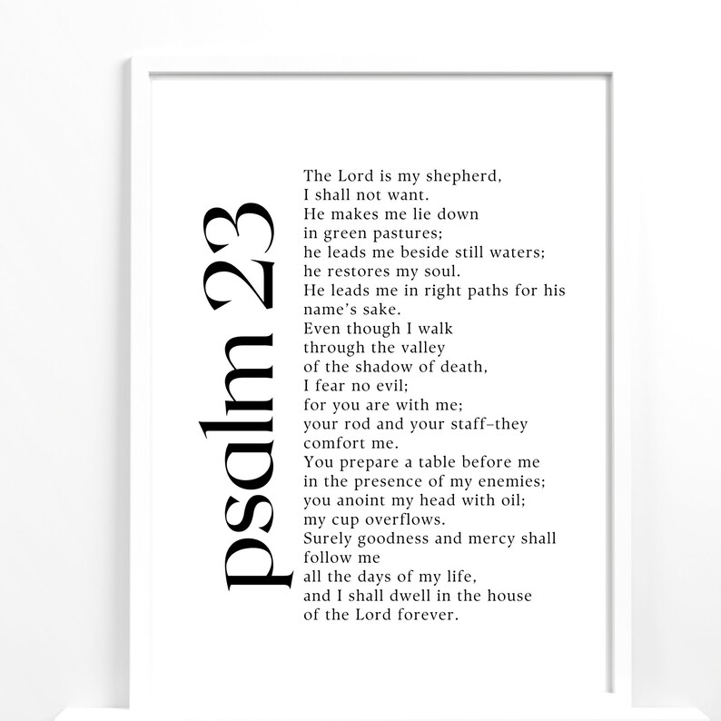 Psalm 23 SVG Wall Art Print Psalm 23 PNG Printable Art Psalm Etsy