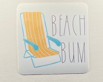 Beach Bum Vinyl Sticker | Great for Water Bottles, Laptops, Notebooks ...
