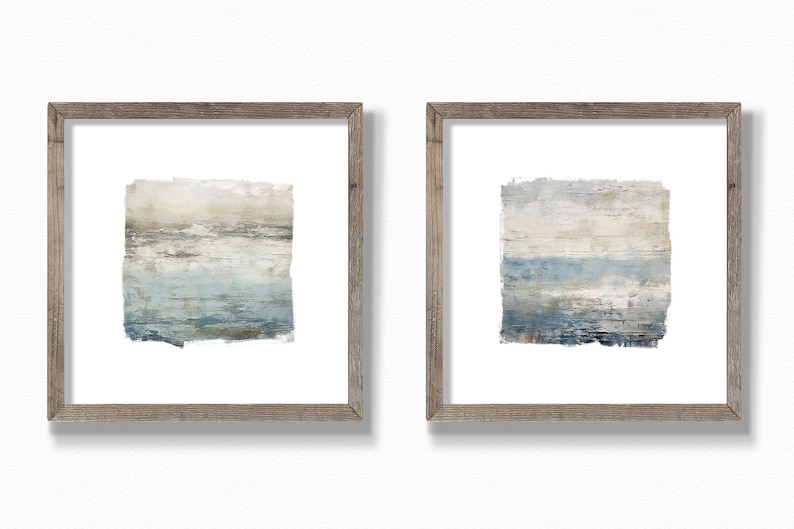 Rustic Seascapes Pngs – Abstract Coastal Ocean Horizon Art – Neutral ...