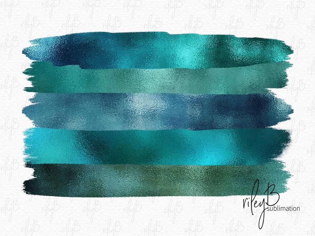 Metallic Ocean Brush Strokes PNG - Sublimation Clipart Strokes ...