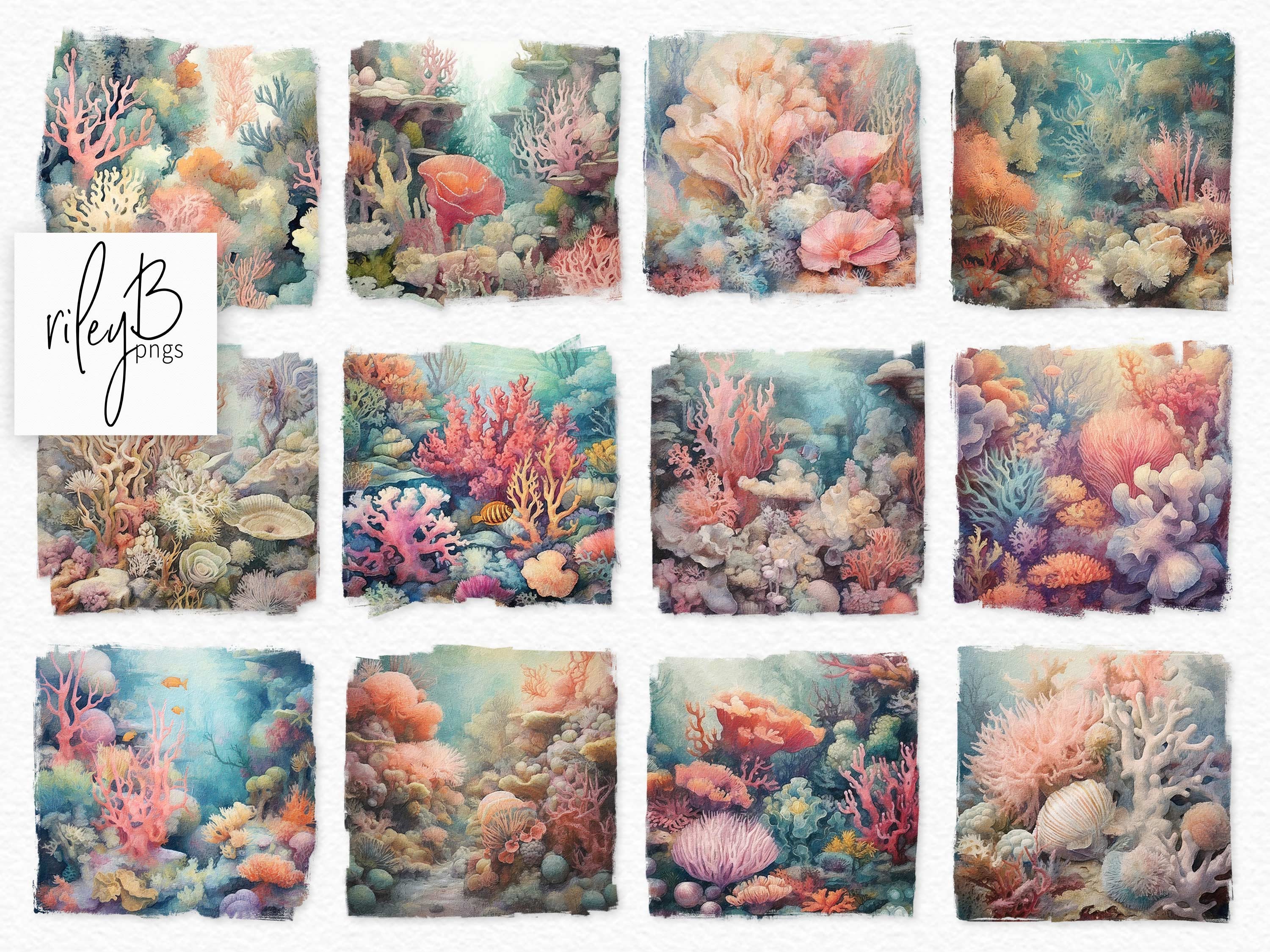 Pastel Coral Reef Clip Art