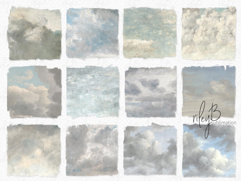 Vintage Sky Textures II Pngs - Sky Sublimation Pngs - Digital Vintage ...