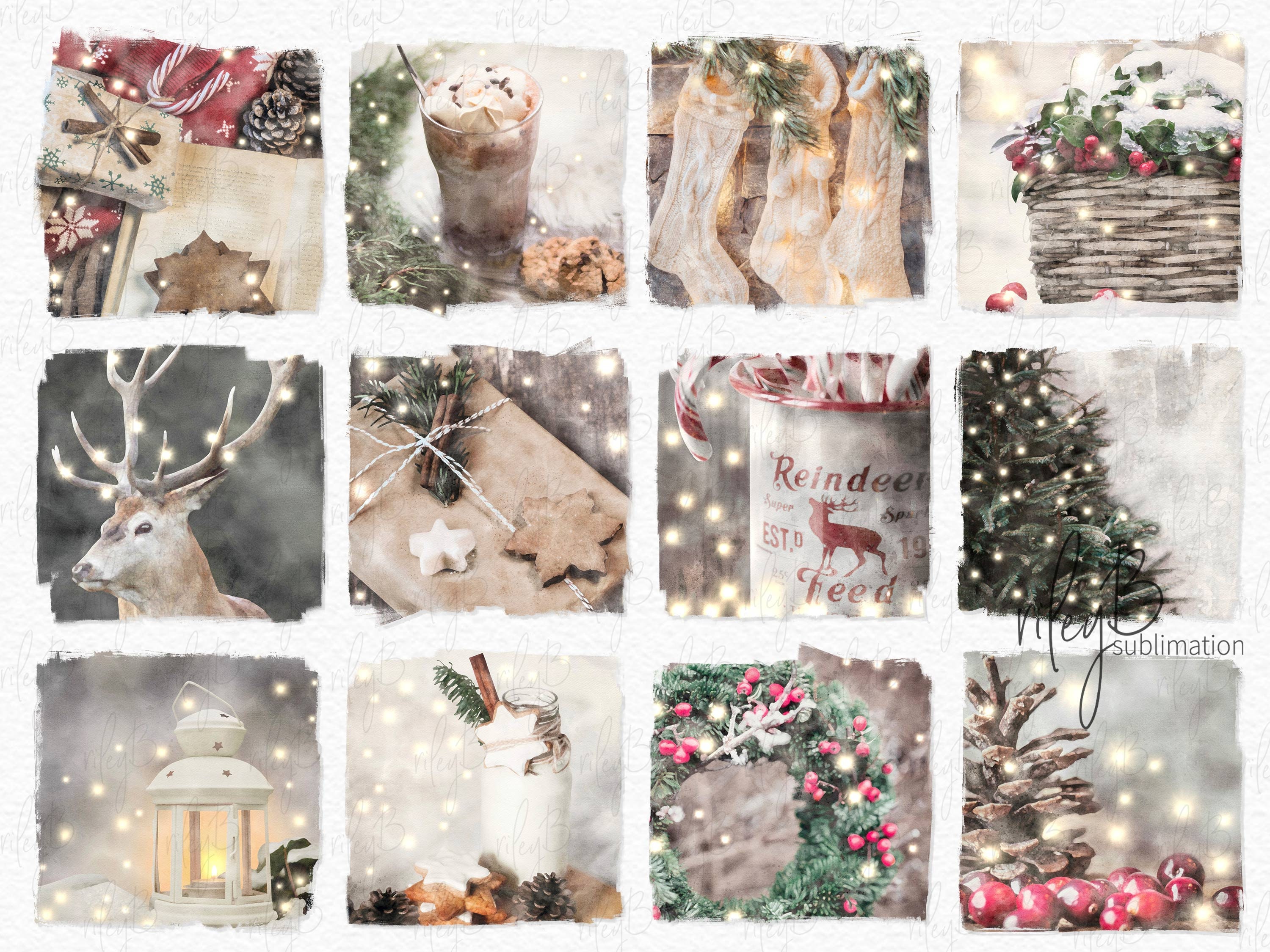 Christmas Lights Watercolors Pngs - Christmas Scenes - Christmas ...