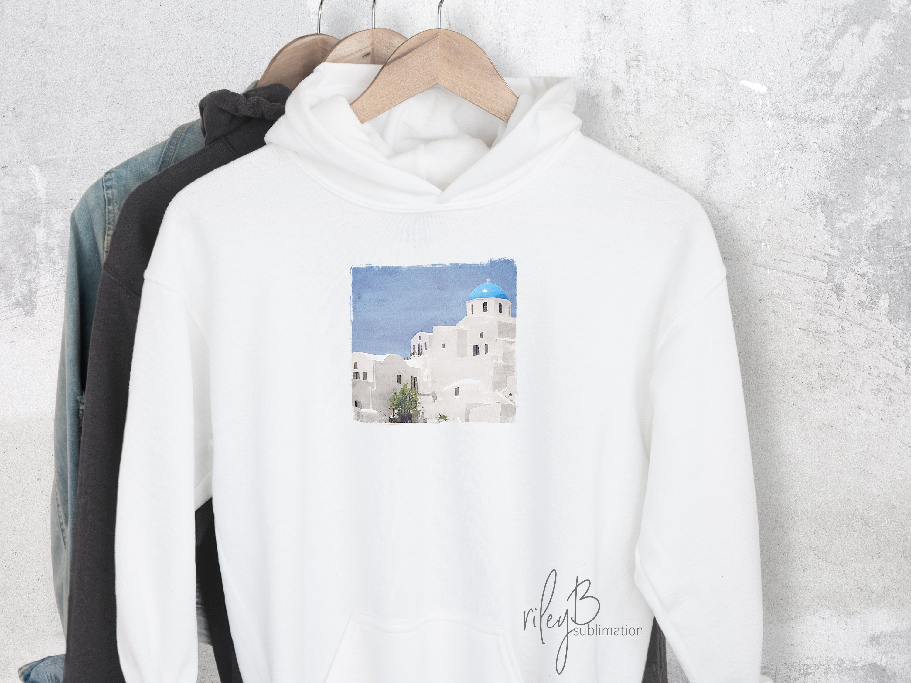 Greek Island Watercolor Pngs - Digital Greek Scenes - Beach Background ...