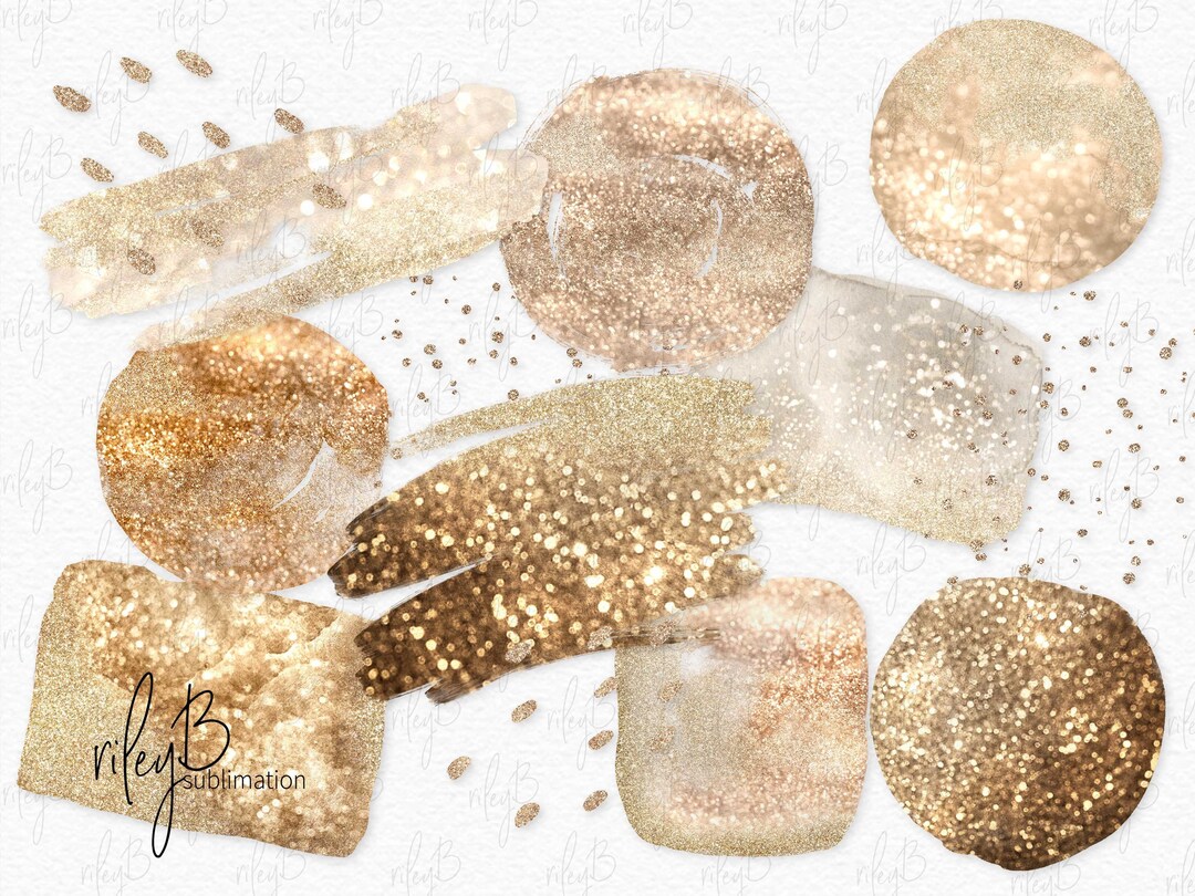 Gold Sparkle Sublimation Pngs - Gold Bokeh Pngs - Gold Stroke and ...