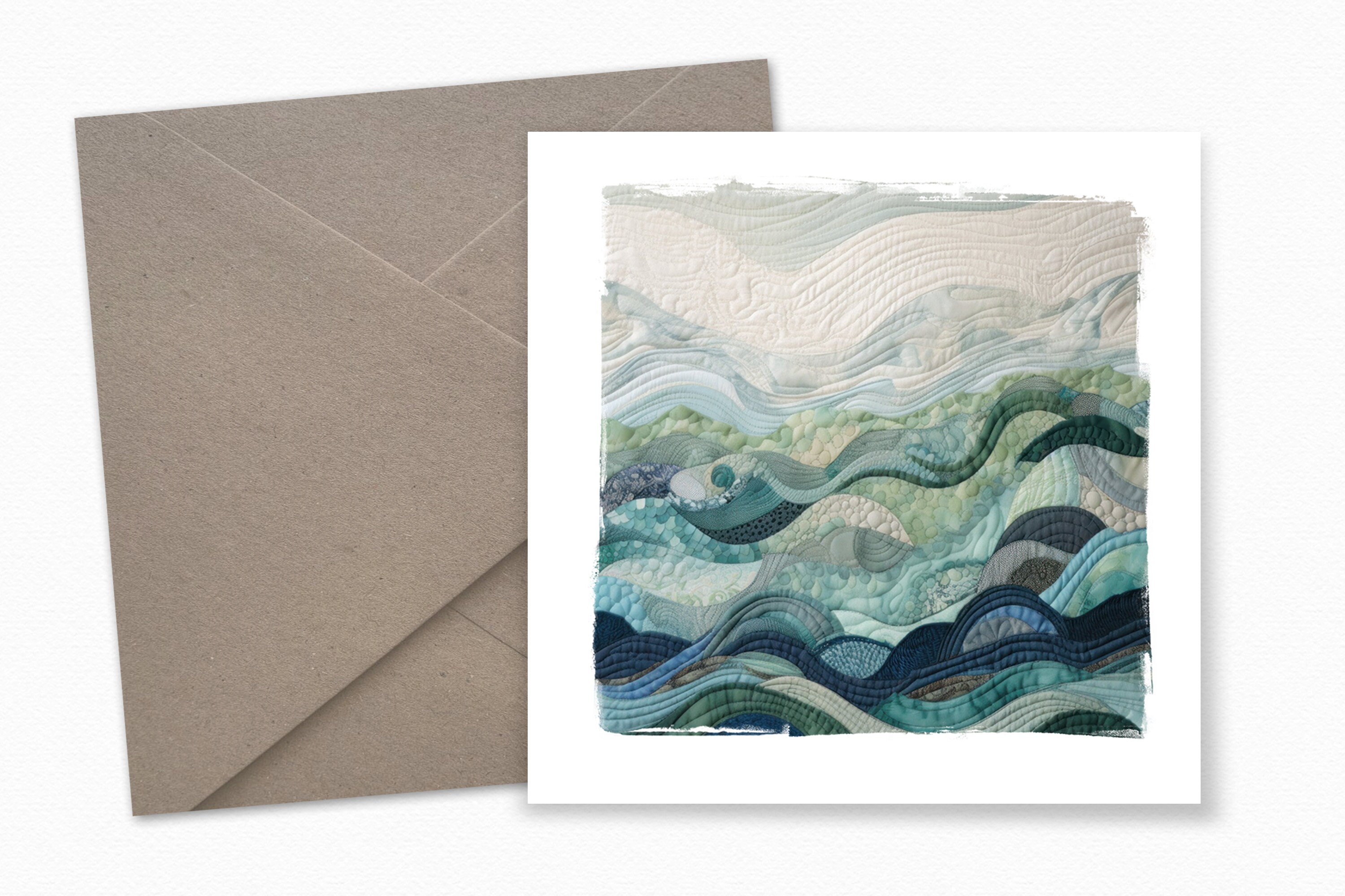 Quilted Waves Pngs - Quilted Effect Waves - Waves in Shades of Blues - Fabric Textured Wave Pngs ...