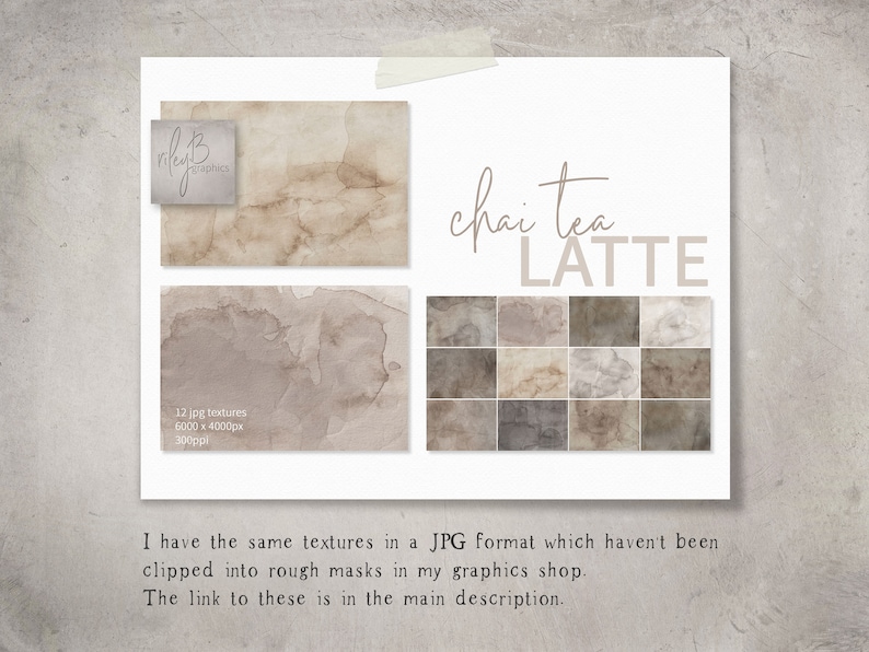 Chai Tea Latte Texture Pngs - Handmade Tea Stain Backgrounds - Photo ...