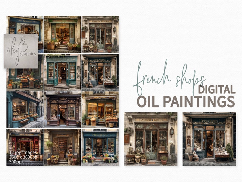 French Shops Oil Painting Pngs - French Stores Digital Oil Paintings ...