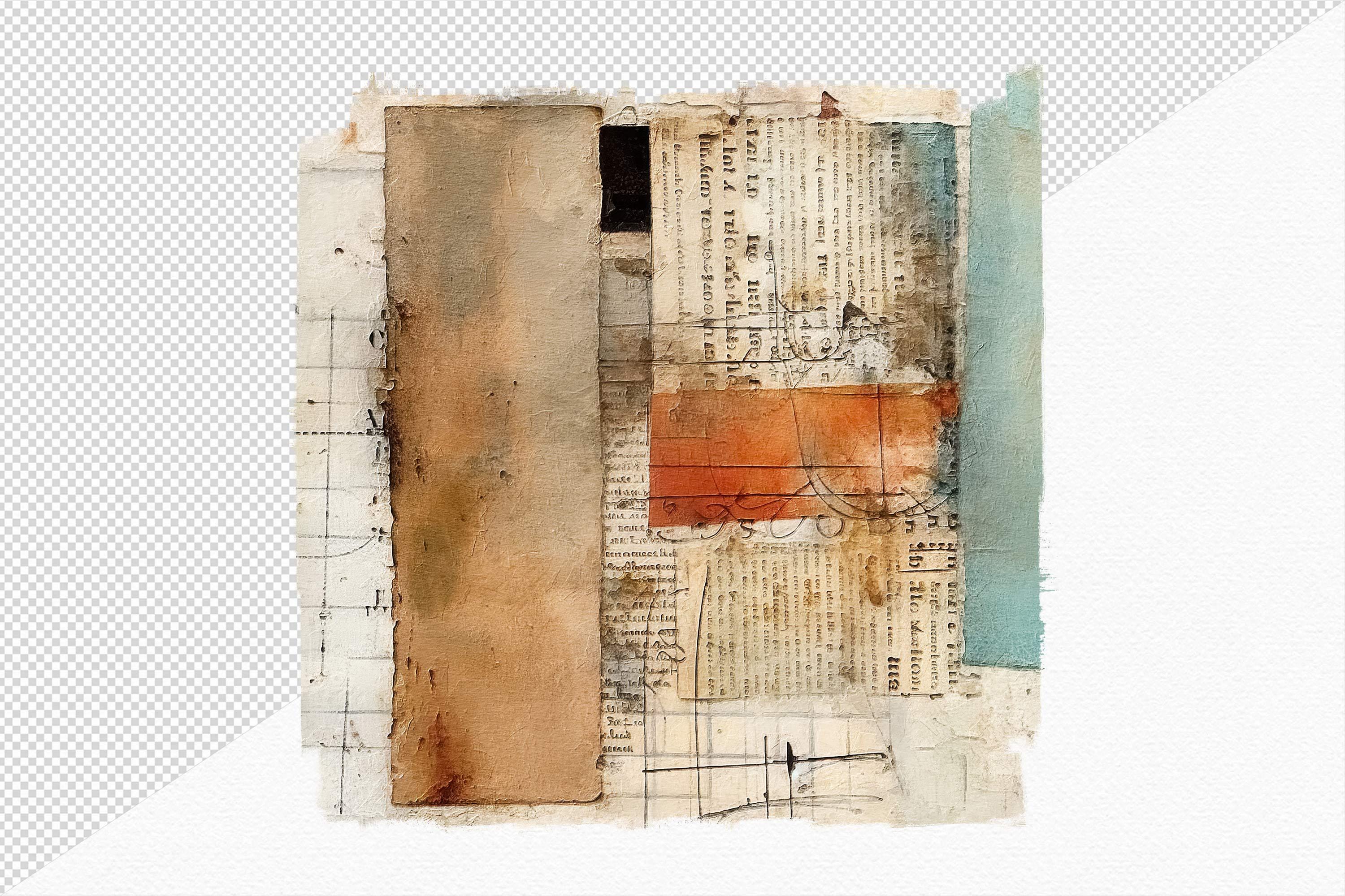 Muted Collages Pngs – Soft Vintage Layers – Faded Texture Grids – Worn ...