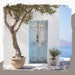 Pale Blue Greek Doors Digital Oil Painting Pngs - Old Blue Doors - Blue ...