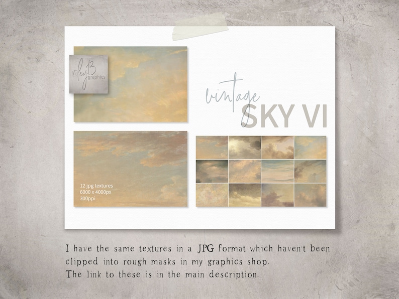 Vintage Sky Textures VI Pngs Sky Sublimation Pngs Digital Vintage Cloud ...