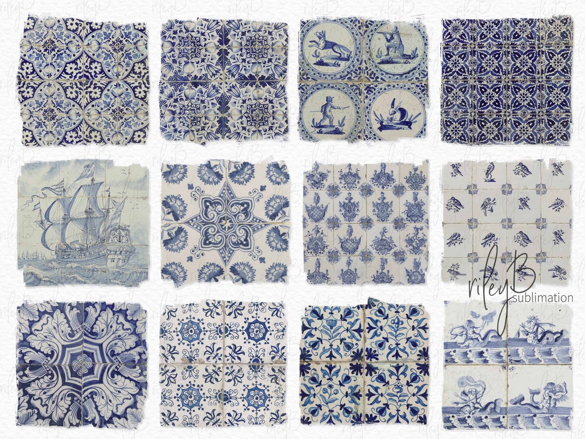 Blue Vintage Tiles Pngs - Old Tiles - Stone Texture - Ancient Flooring ...