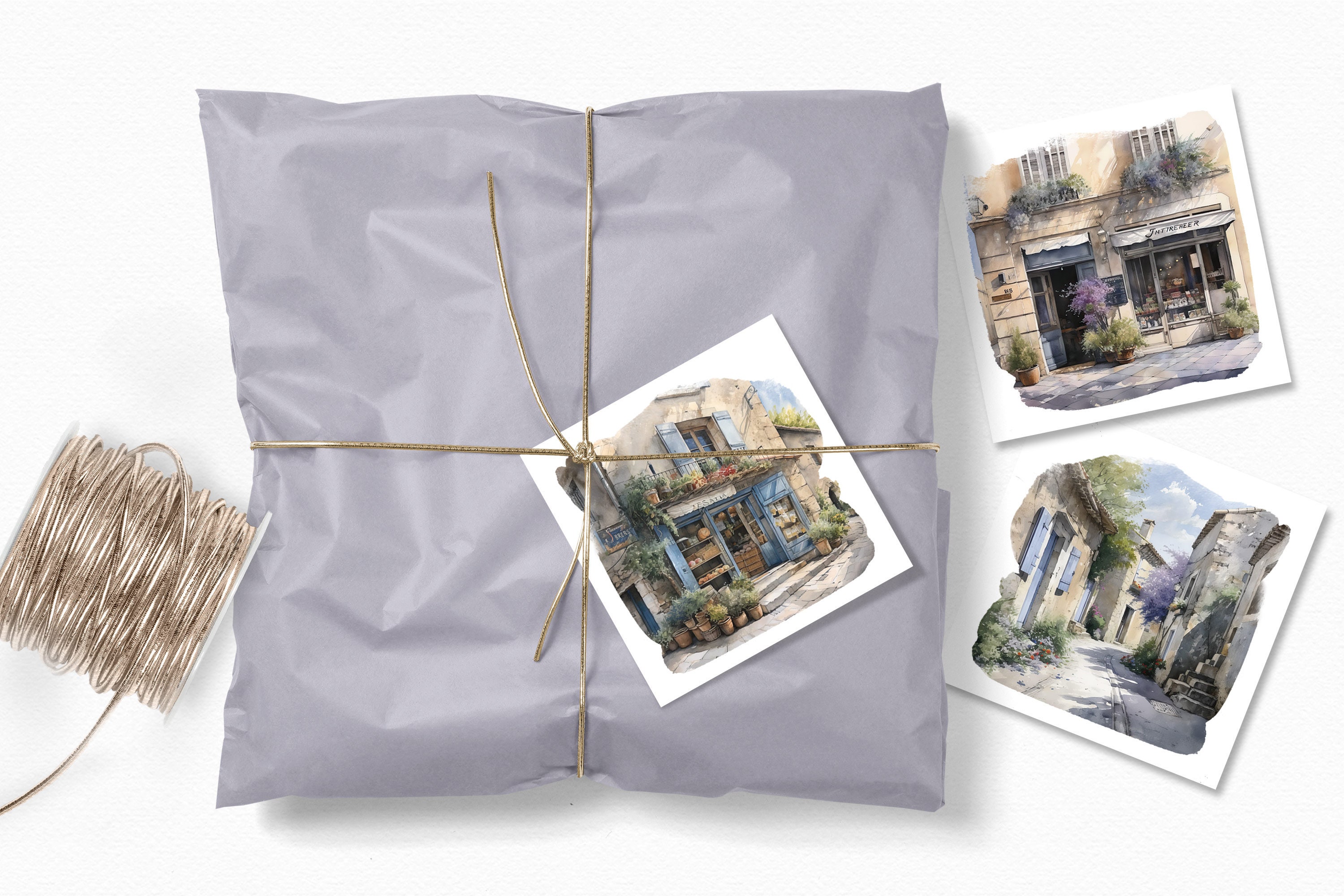 Provence Village Watercolor Pngs - Provence Digital Watercolors ...