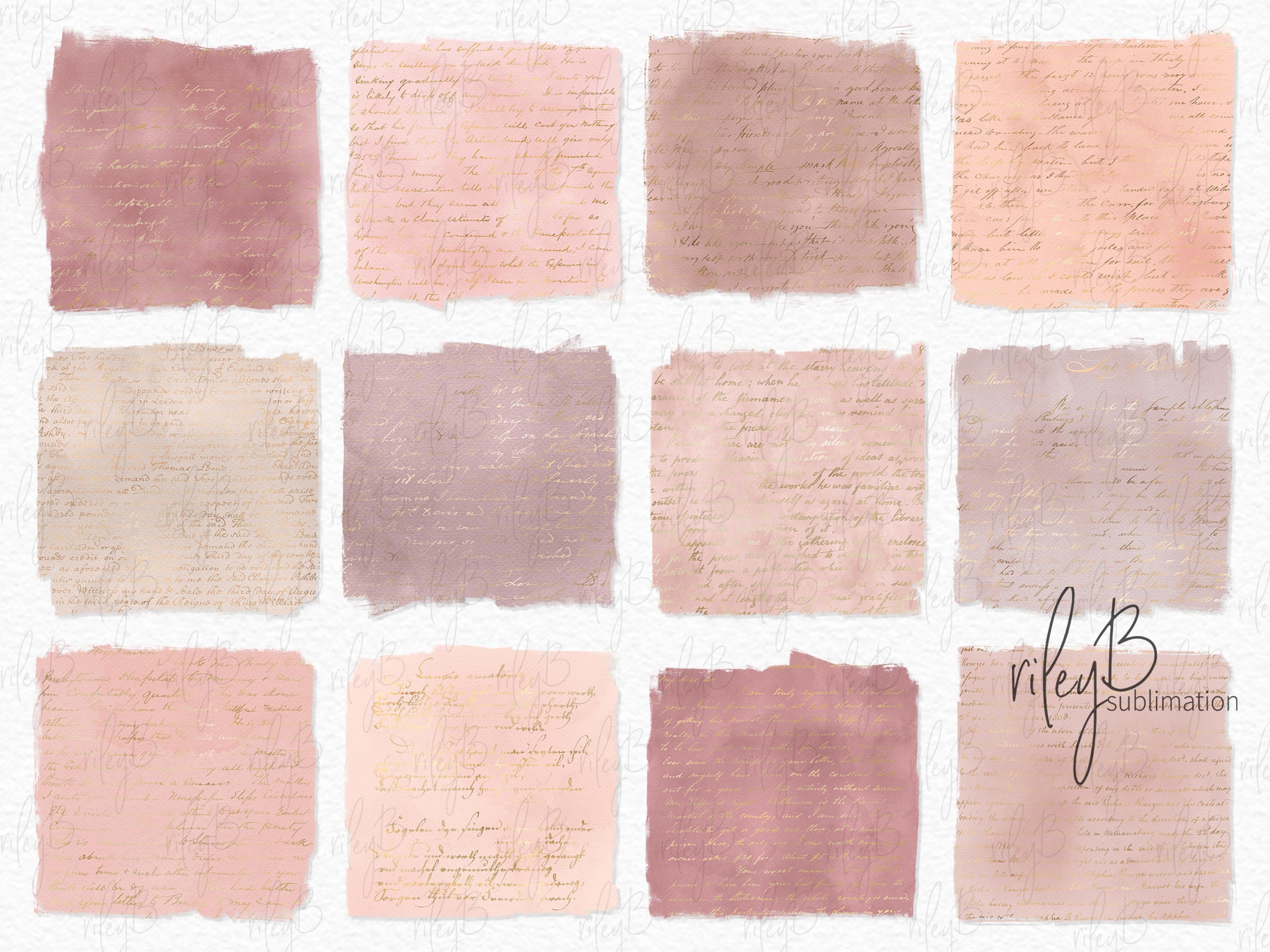 Shades of Blush and Gold Handwriting Sublimation PNG - Vintage ...
