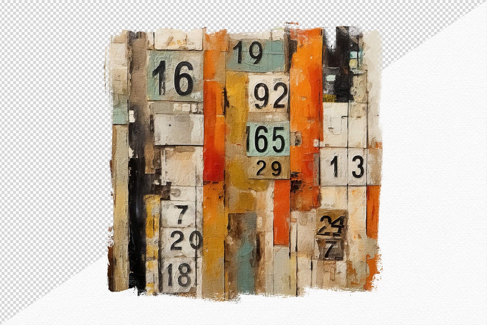 Abstract Numbers Pngs - Random Numbers - Digital Distressed Number ...