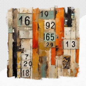 Abstract Numbers Pngs - Random Numbers - Digital Distressed Number ...