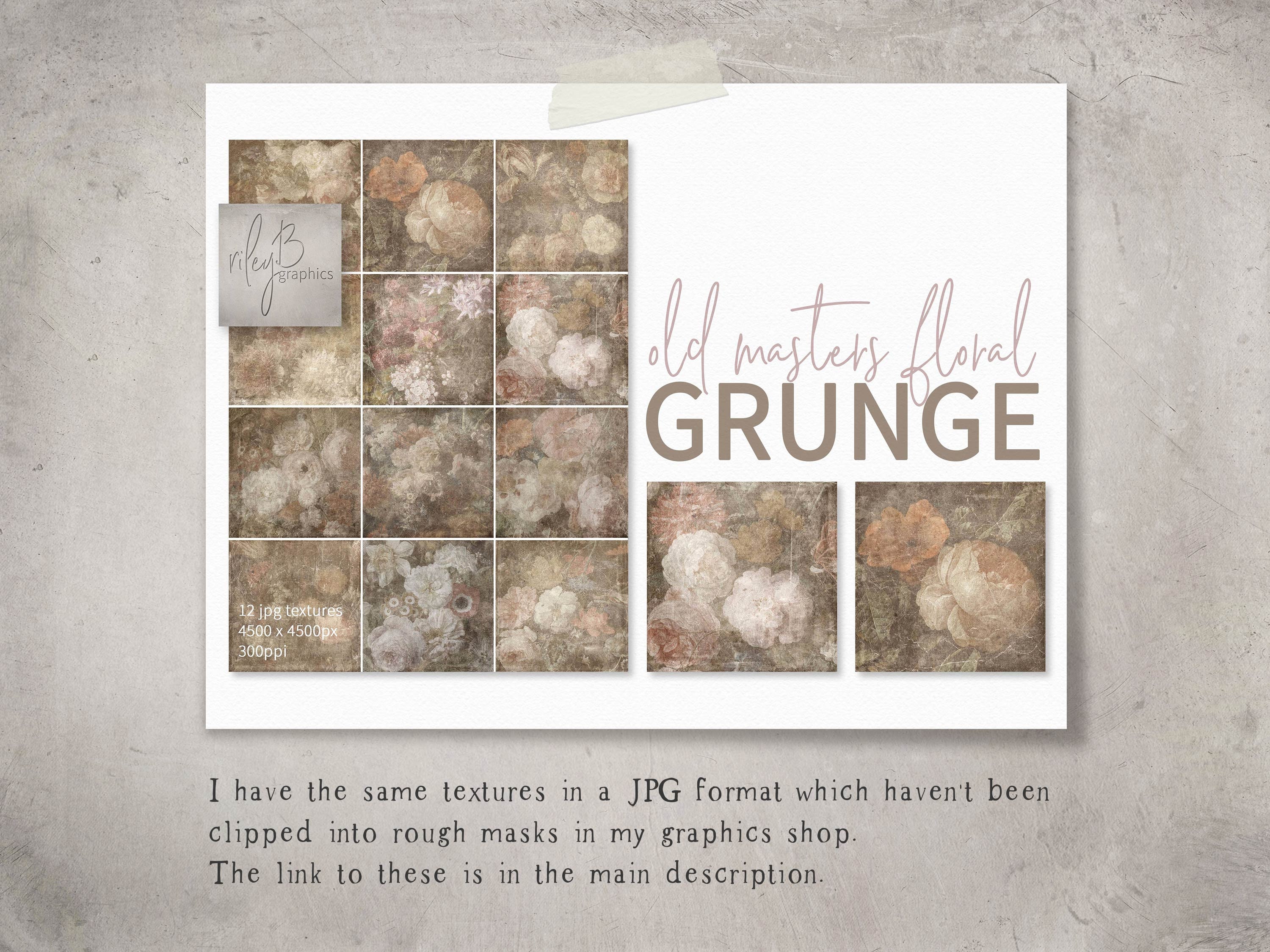 Old Masters Floral Grunge Background Textures - Antique Dutch Flower ...