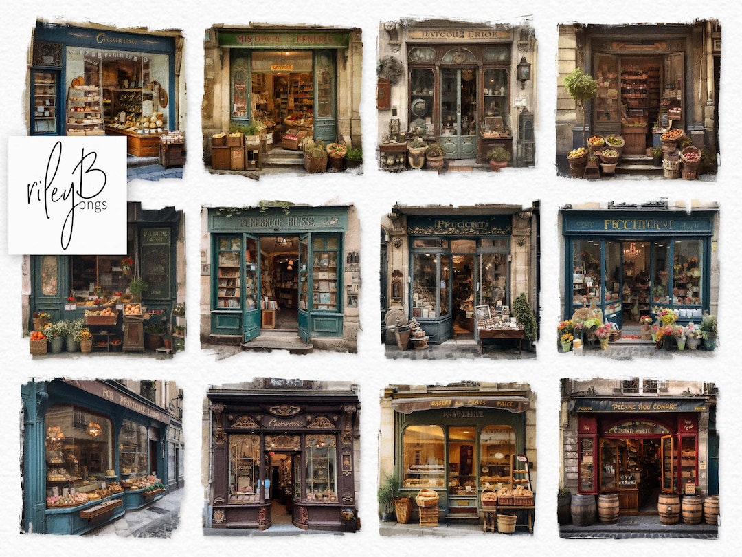 French Shops Oil Painting Pngs - French Stores Digital Oil Paintings ...