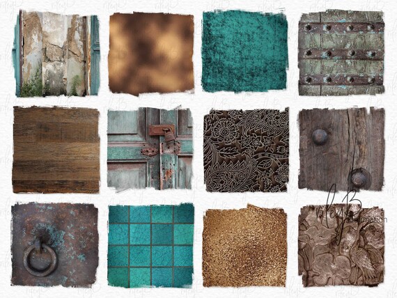 Marrakesh Cafe Textures Pngs Brown Turquoise Colored - Etsy