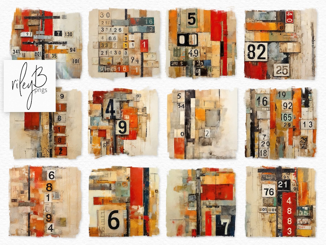 Abstract Numbers Pngs - Random Numbers - Digital Distressed Number ...