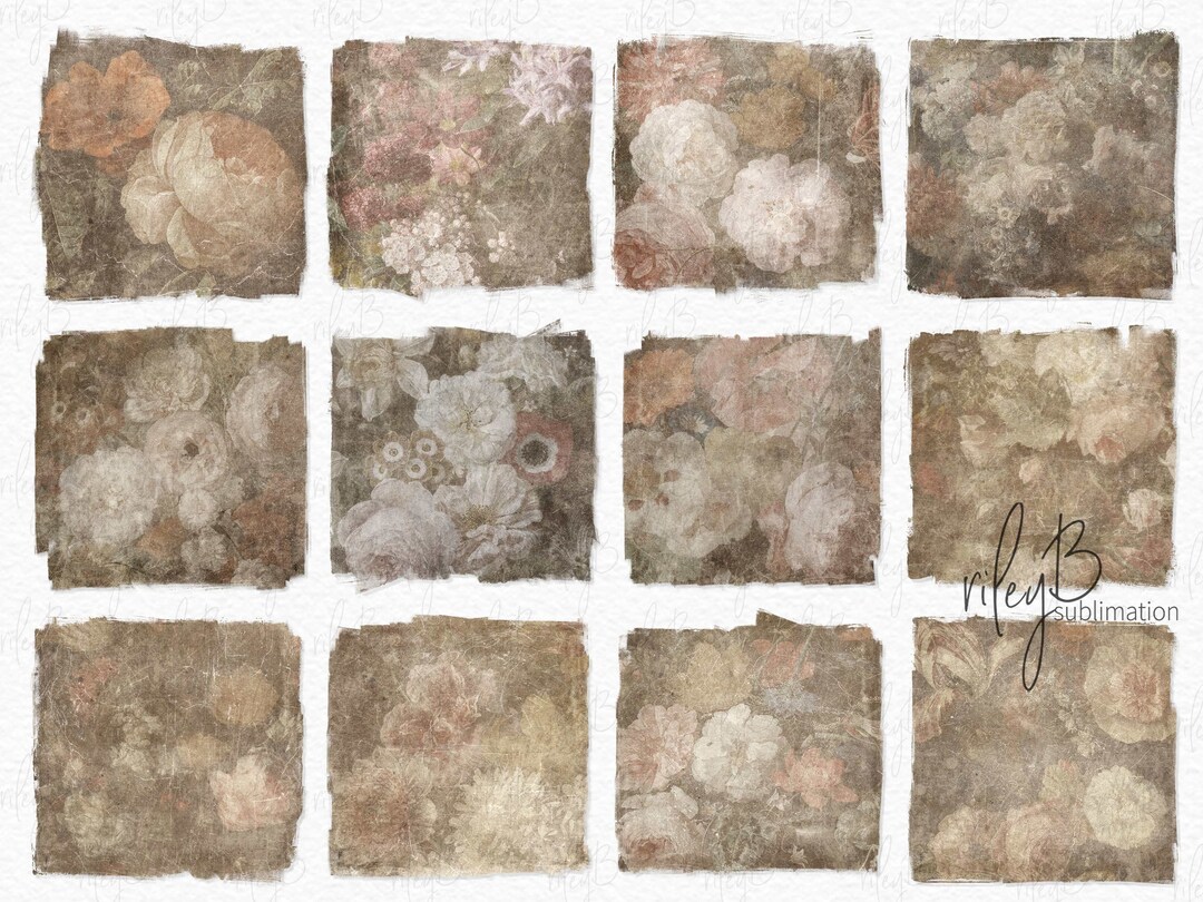 Old Masters Floral Grunge Background Textures - Antique Dutch Flower ...
