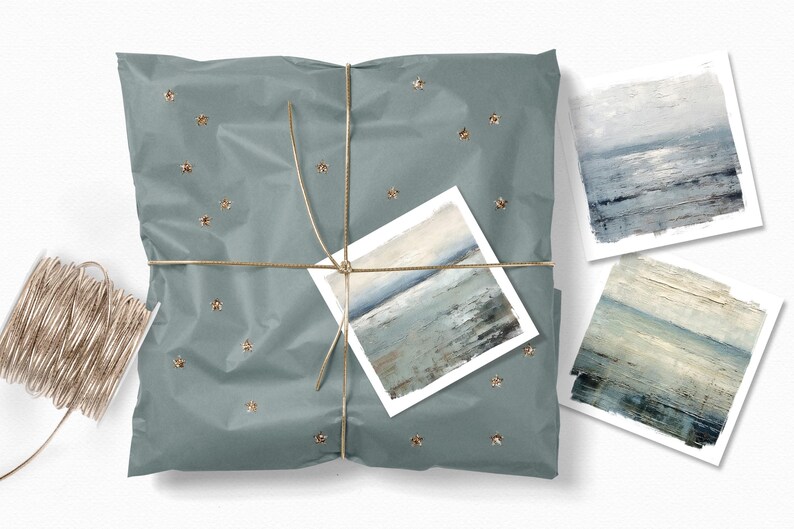 Rustic Seascapes Pngs – Abstract Coastal Ocean Horizon Art – Neutral ...
