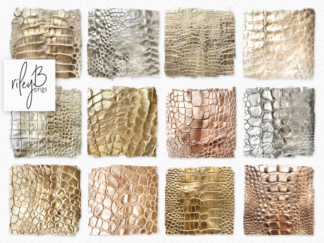 Metallic Reptile Pngs - Shiny Gold Silver Rose Gold - Croc and Snake ...