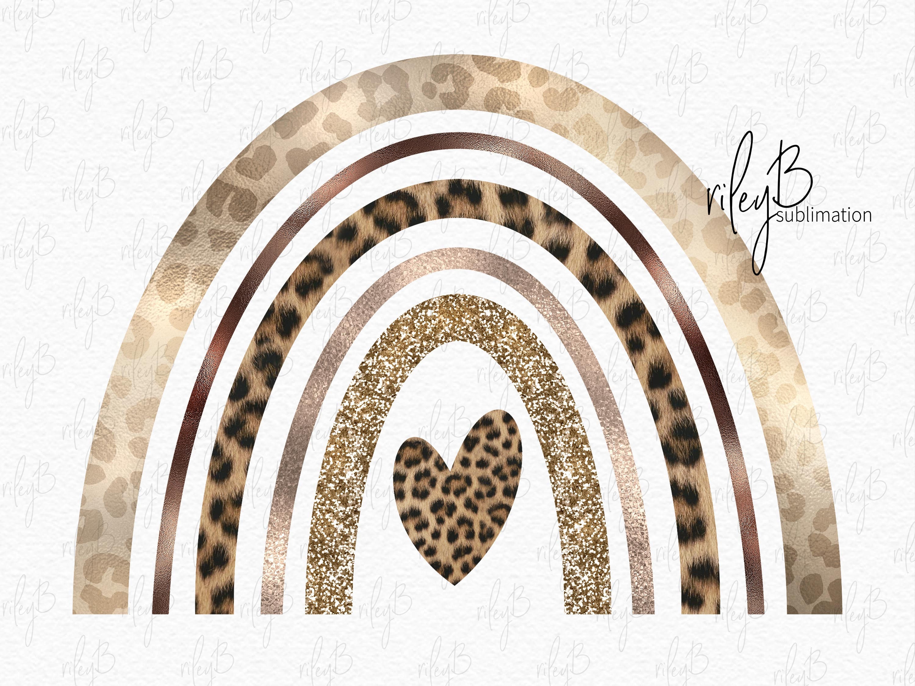 Gold Leopard Print Rainbow PNG Leopard Rainbow PNG Rainbow Sublimation ...