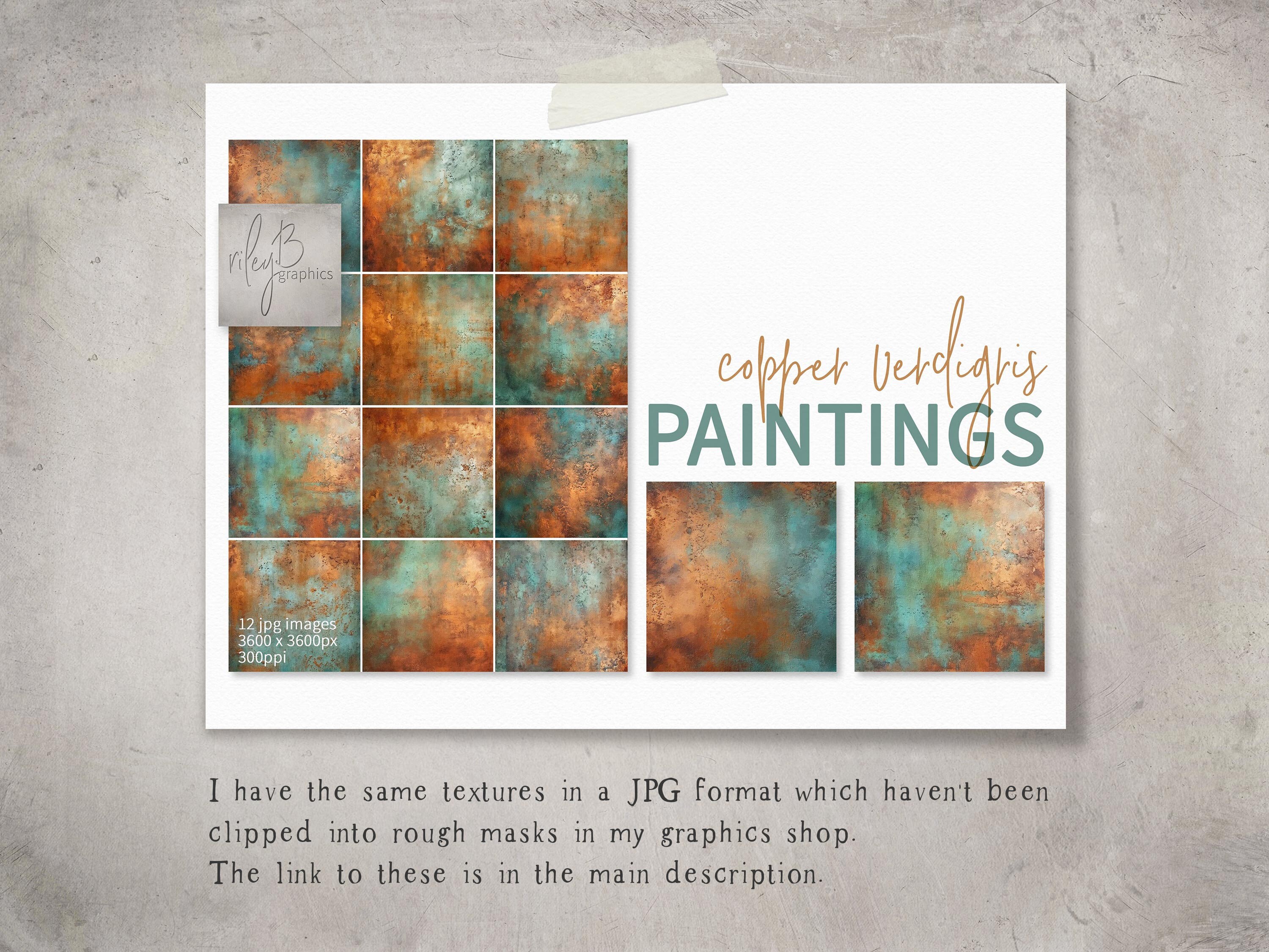 Copper Verdigris Digital Oil Painting Pngs - Antique Copper Backgrounds ...