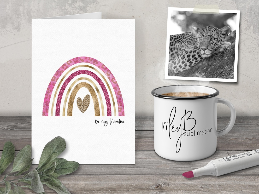 Pink and Gold Leopard Print Rainbow PNG - Valentine’s Day Rainbow PNG ...