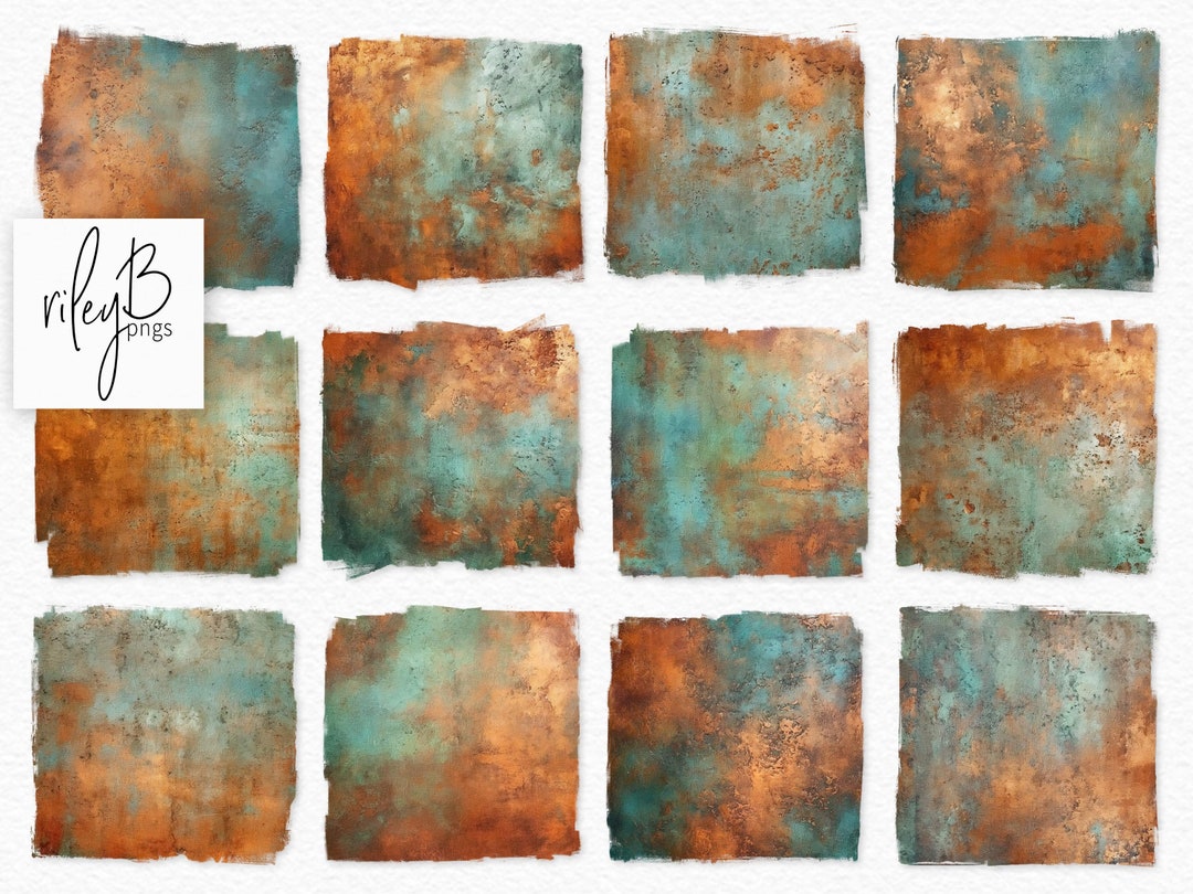 Copper Verdigris Digital Oil Painting Pngs - Antique Copper Backgrounds ...
