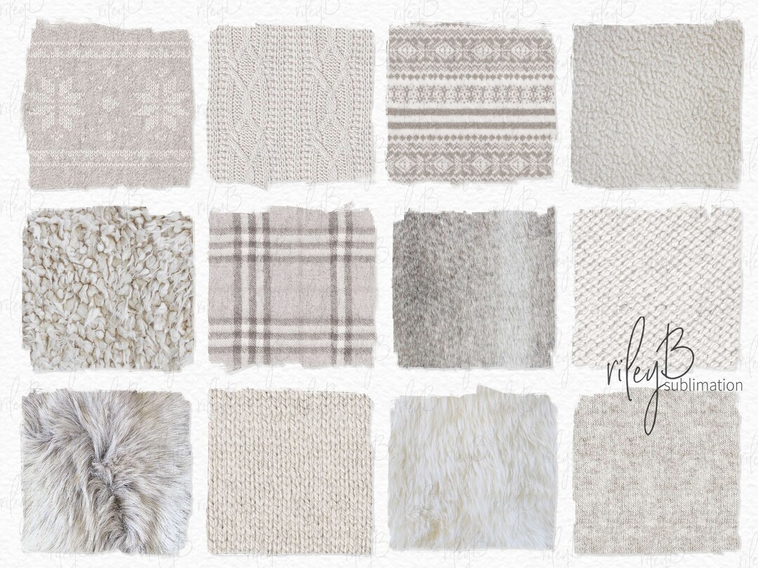 Winter Woolies Textures Sublimation Pngs - Off-white Textures - Cozy ...